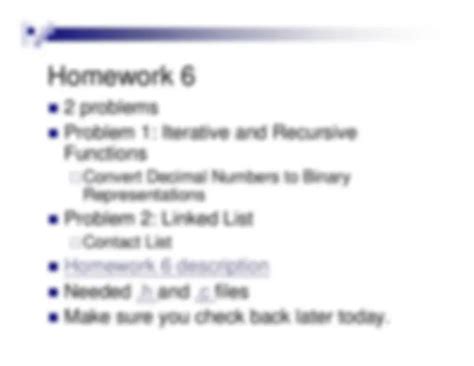 Homework 6 Linked List Introduction To Preprocessor Cgs 3460