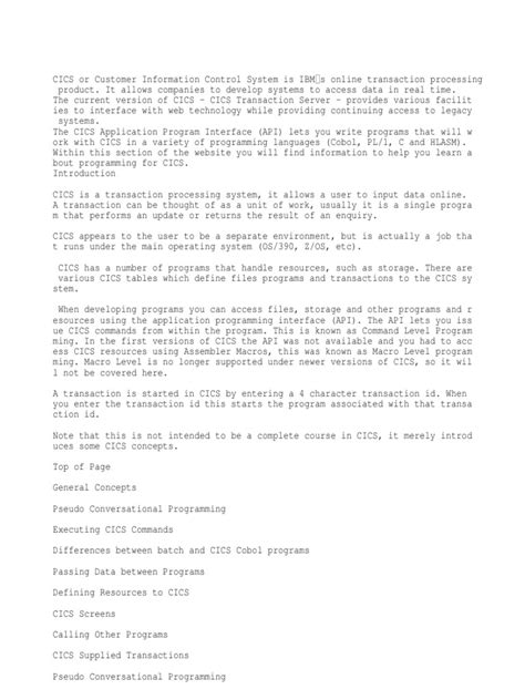 Cics Basics Pdf Assembly Language Systems Engineering