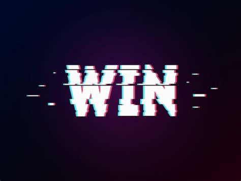 Glowing Word Win Lettering Vector Premium Download