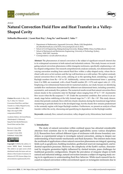 Pdf Natural Convection Fluid Flow And Heat Transfer In A Valley