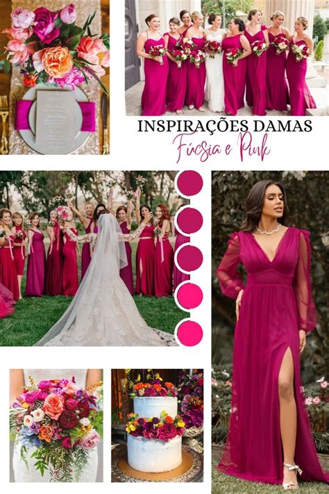 Paleta De Madrinhas Fúcsia E Pink Casamento Casamento Fúcsia Dy Casamento