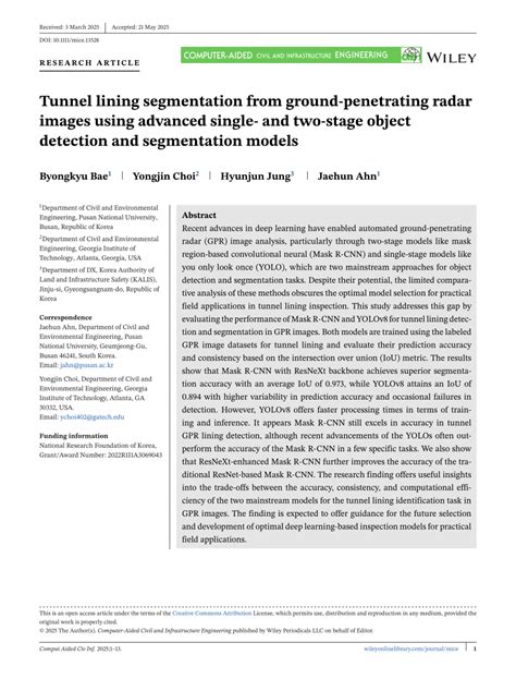 Pdf Tunnel Lining Segmentation From Ground‐penetrating Radar Images Using Advanced Single‐ And