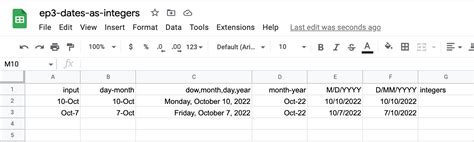 Dates As Data Data Organization In Spreadsheets