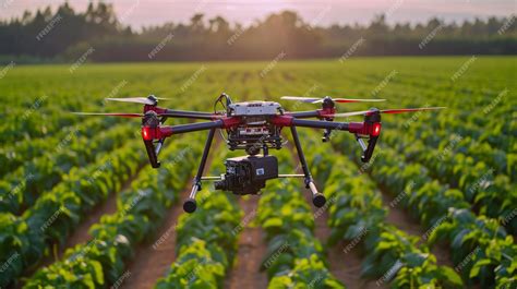 Premium Photo A Hightech Drone Equipped With Sensors Flying Over A Farm Field