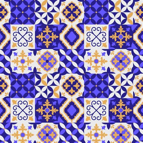 Premium Vector Flat Design Tile Pattern