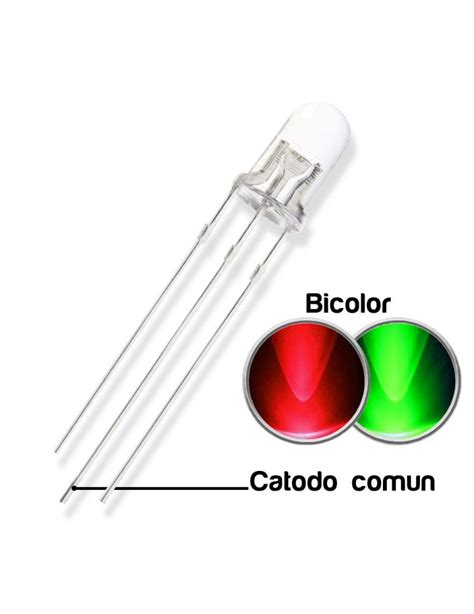 Led 5mm Dual Rojo Y Verde Catodo Comun