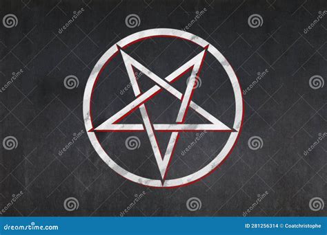 Inverted Pentagram Or Pentalpha Or Pentangle Hand Drawn Dot Work