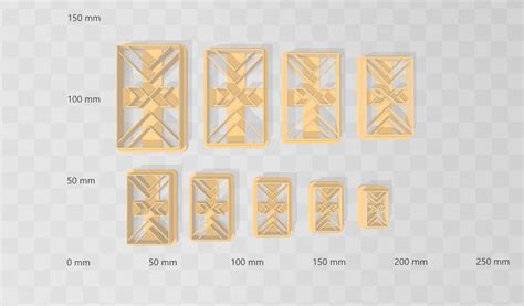 3d 文件patchwork Rectangle 1 Clay Cutter Embossed Tile Stl Digital File