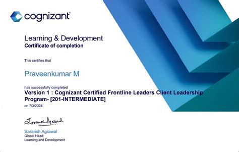 praveenkumar m on linkedin cognizant certification leadership clientleadership