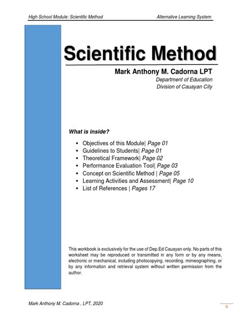 Module Scientific Method Pdf Hypothesis Statistical Hypothesis Testing