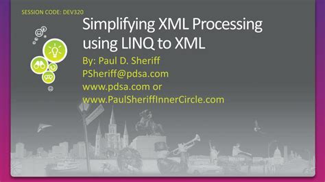 PPT Simplifying XML Processing Using LINQ To XML PowerPoint