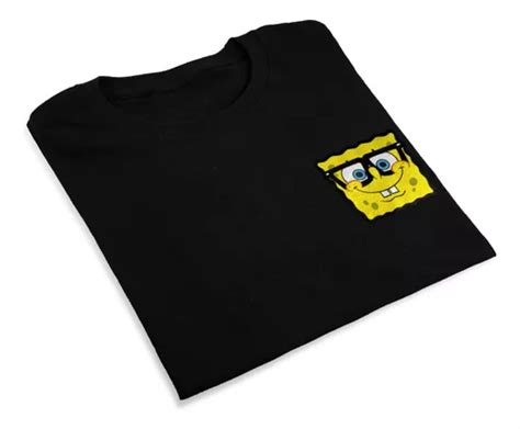 Playera Negra Bob Esponja Nerd Cuotas Sin Interés