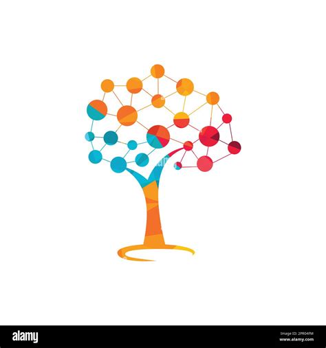 Digital Tree Logo Design Technology Nature Wireless Internet Network Vector Logo Template