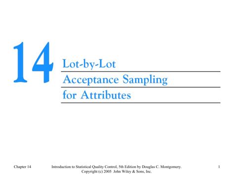 Acceptance Sampling For Attributes Quality Control