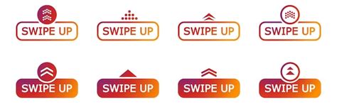 Premium Vector Swipe Up Icon Set Buttons For Social Media Interface Scroll Arrow Vector Eps