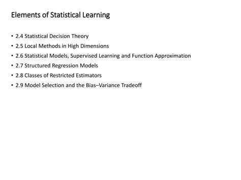 Ppt The Elements Of Statistical Learning Powerpoint Presentation