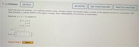 Solved Solve The Given LP Problem If No Optimal Solution Chegg Com