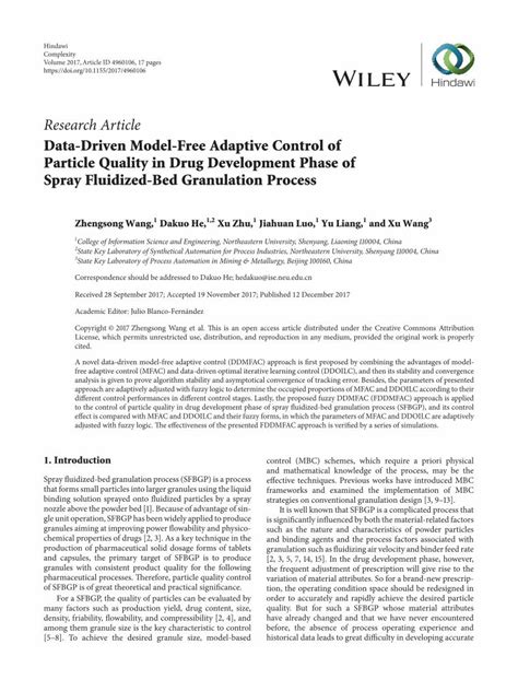 pdf data driven model free adaptive control of particle downloads