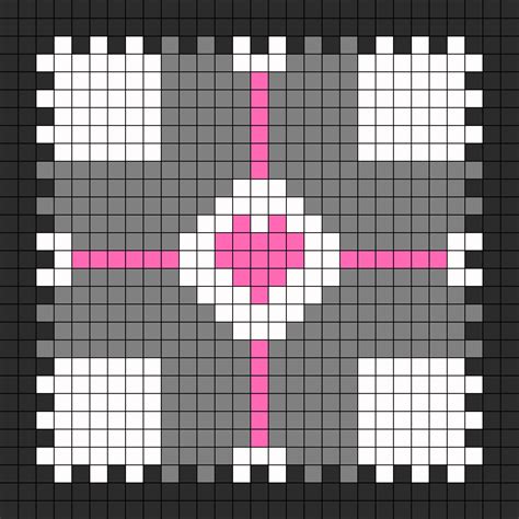 Companion Cube Puzzle Box Template 2 Perler Bead Pattern Bead Sprites Misc Fuse Bead Patterns