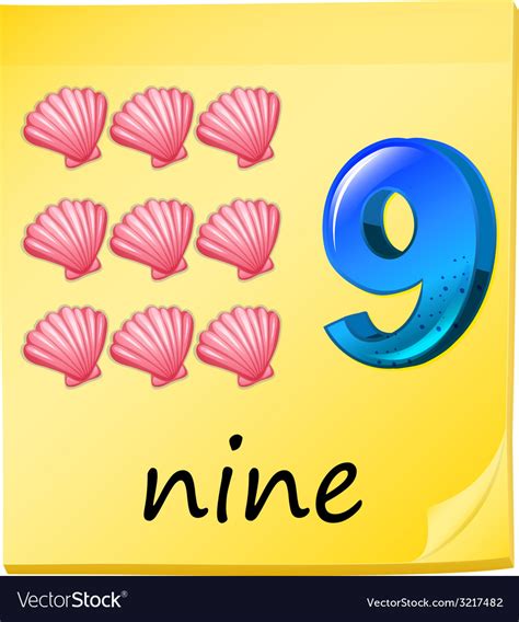 A Notepad With Nine Shells Royalty Free Vector Image