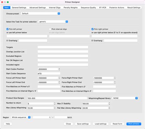 Primer3 Ugene Documentation