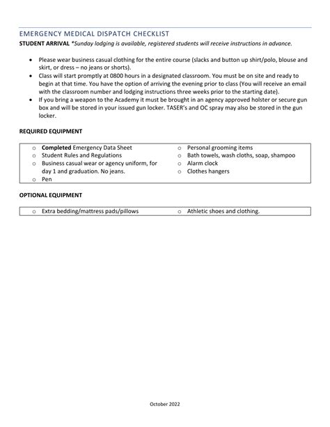 Oregon Emergency Medical Dispatch Checklist Fill Out Sign Online And Download Pdf