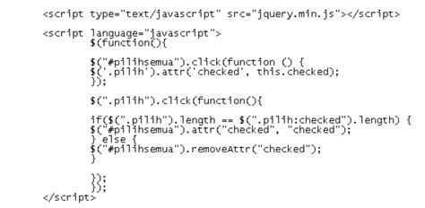 Select Tabel Dengan Checkbox Menggunakan Jquery