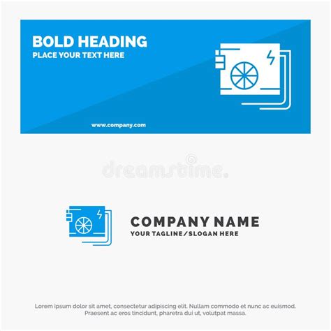 Ac Computer Part Power Supply Solid Icon Website Banner And Business Logo Template Editorial