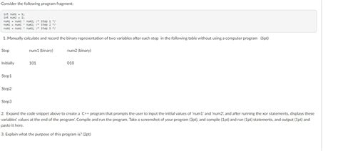 Solved 2 Expand The Code Snippet Above To Create A C Chegg
