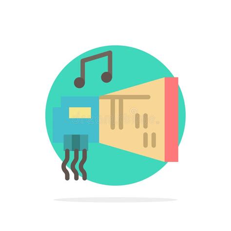 Audio Blaster Device Hardware Music Abstract Circle Background Flat Color Icon Stock Vector