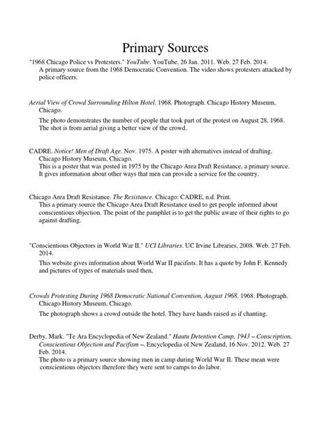 Bibliography Of Primary And Secondary Sources Conscription Politics