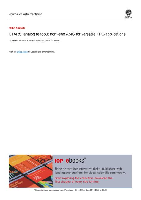 Pdf Ltars Analog Readout Front End Asic For Versatile Tpc Applications