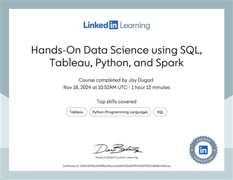 jay dugad on linkedin datascience sql tableau python spark linkedinlearning dataanalysis…