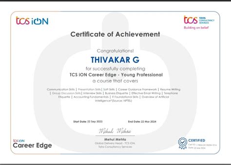 Thivakar G On Linkedin Tcsion Youngprofessional