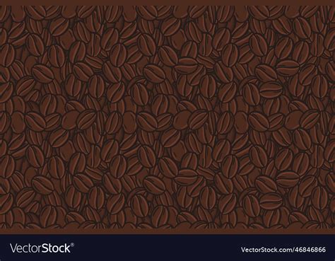 Coffee Beans Seamless Pattern Background Hand Vector Image