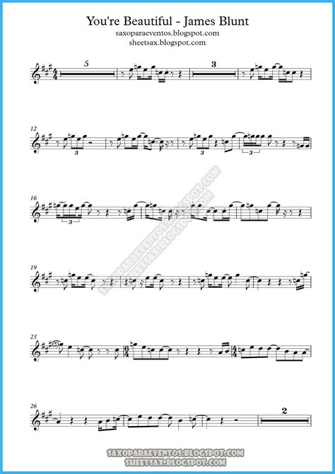 Music Score And Backing Trackplayalong Of You Are Beautiful By James