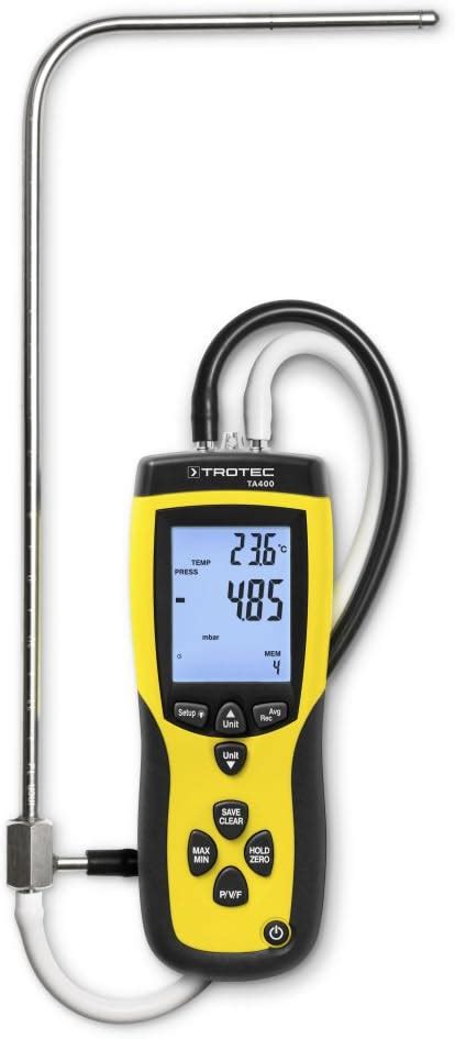 Trotec Ta400 Pitot Tube Anemometer Incl Calibration Certificate