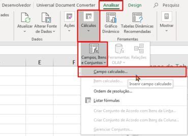 Subtração de Duas Colunas na Tabela Dinâmica no Excel
