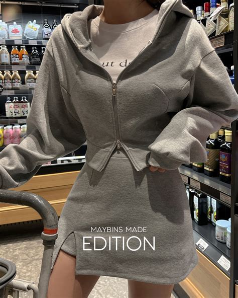 메이빈스 당일발송쇼핑지원금 1만원made 린드 후드 집업and스커트set자체제작 제작상품 세트 트레이닝세트 크롭후드 투웨이집업 밴딩스커트 치마바지