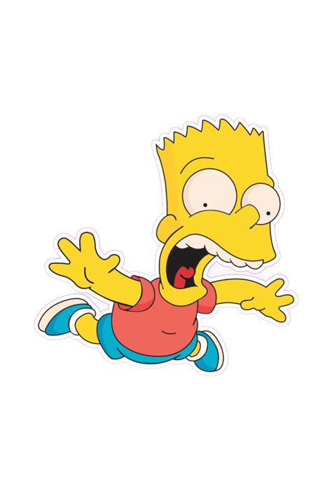 Sticker Pop Culture Bart Simpson Falling Retro Alley