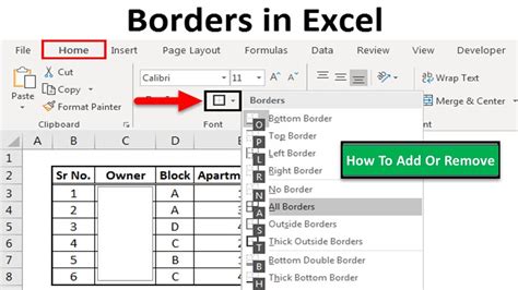 How To Add Or Remove Borders In Microsoft Excel Cells Youtube