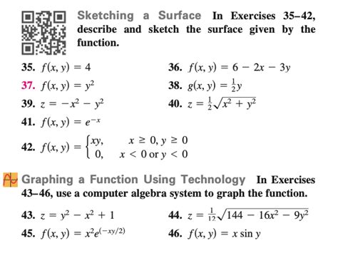 Solved Sketching A Surface In Exercises 35 42 Describe And