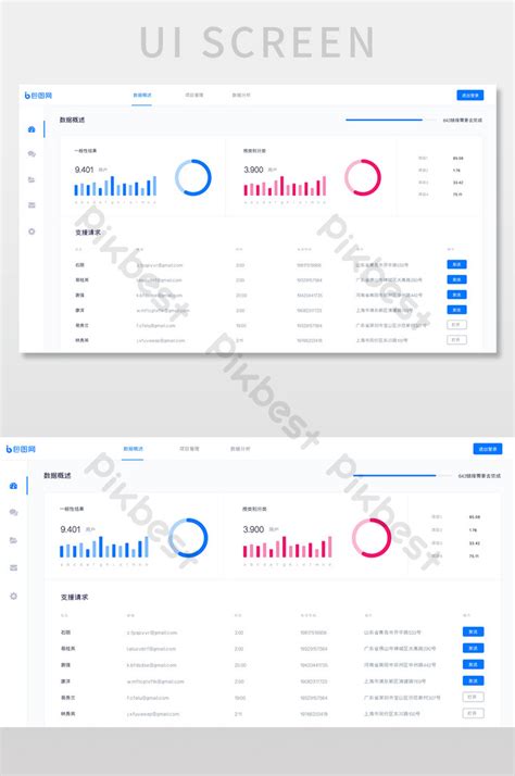 Blue Minimalist Style Data Report Ui Web Interface Ui Sketch Free