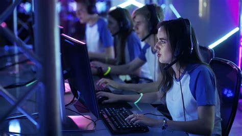 Beautiful Professional Gamer Girl And Stock Footage Video 100 Royalty