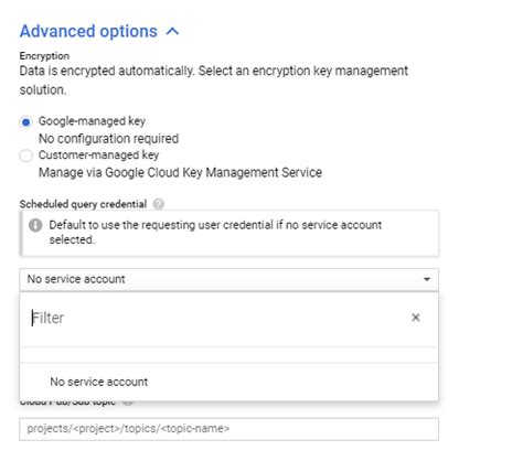 Is It Possible To Use Service Accounts To Schedule Queries In BigQuery