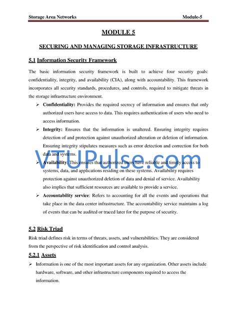 San Module 5 San Mod 5 Notes Vtupulse Module 5 Securing And Managing Storage Infrastructure