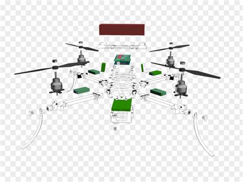 A Perspective View Exploded View Drawing Unmanned Aerial Vehicle