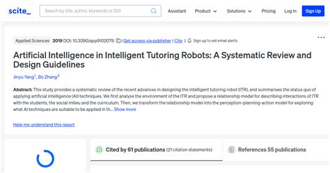 Artificial Intelligence In Intelligent Tutoring Robots A Systematic Review And Design