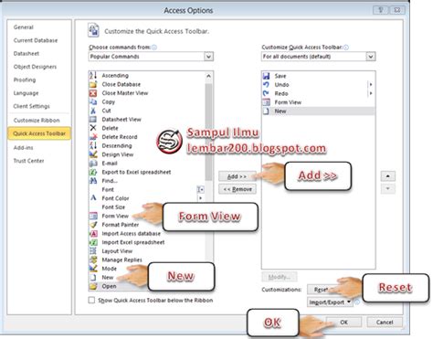 Cara Mengaktifkan Quick Access Toolbar Di Access Sampul Ilmu
