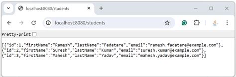 Spring Boot Rest Api Returns List Of Java Beans Json